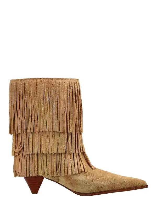 Michael Kors 50mm Fringe-panel Suede Boots - Brown
