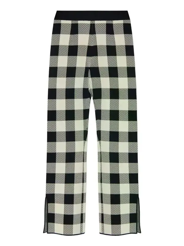 Posse Gingham Cropped Trousers - White