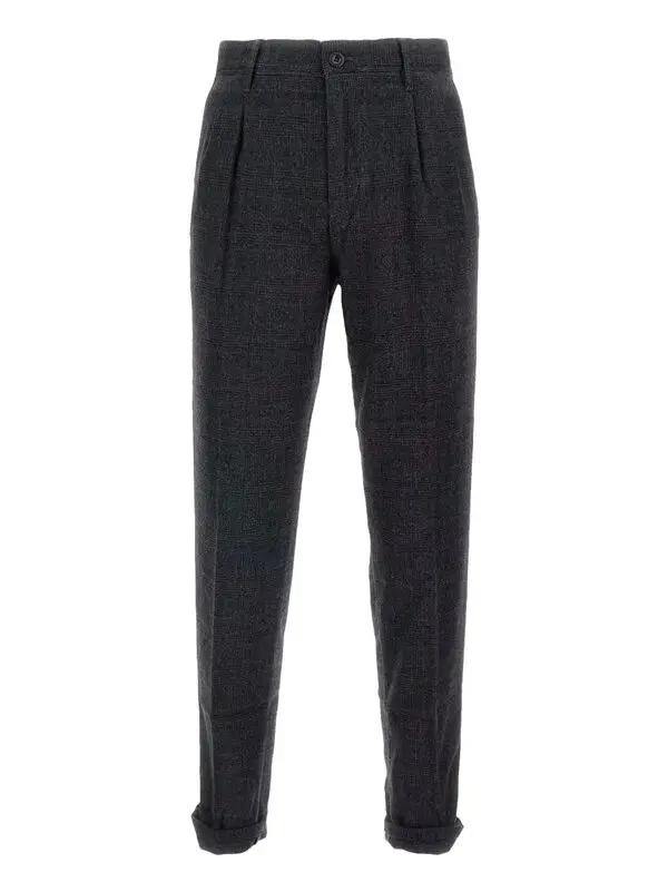 Incotex Check-pattern Trousers - Black