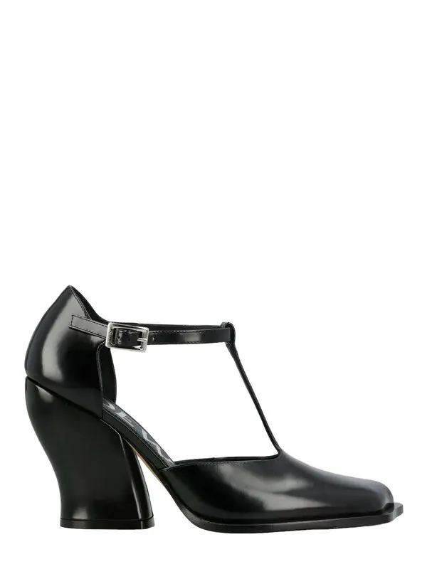 Loewe 90mm Onda T-bar Pumps - Black