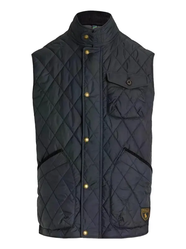 Ralph Lauren Quilted Logo-patch Gilet - Black