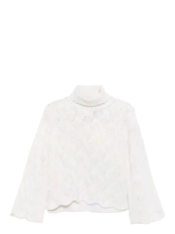 TWINSET Cable-knit Turtleneck Sweater - White