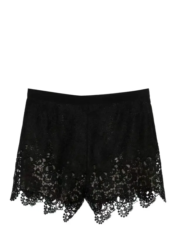 GEMY MAALOUF Scalloped Lace Shorts - Black