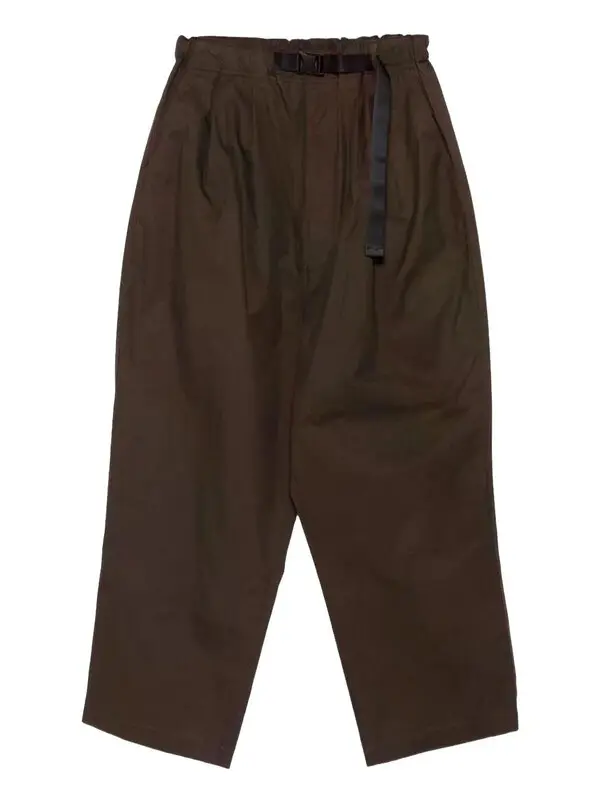 Comme Des Garçons Pleated Belted Trousers - Brown