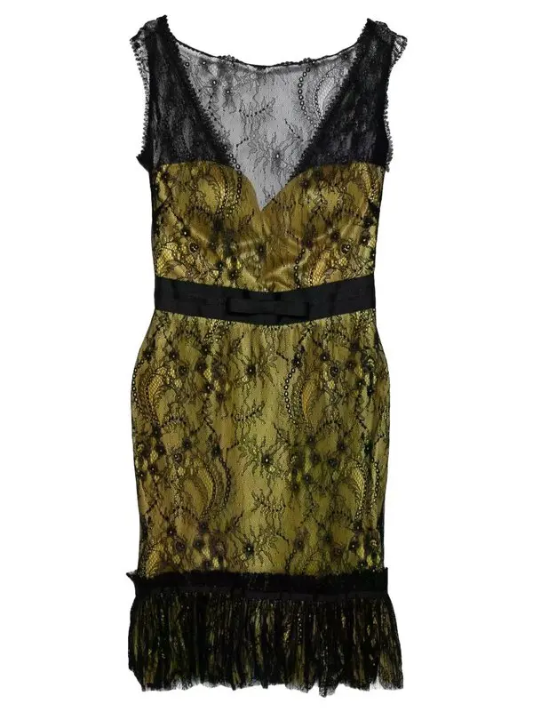 GEMY MAALOUF Floral-lace Mini Dress - Black