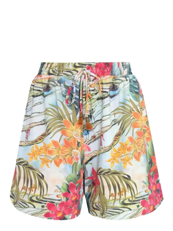LYGIA & NANNY Cannes Floral-print Shorts - White