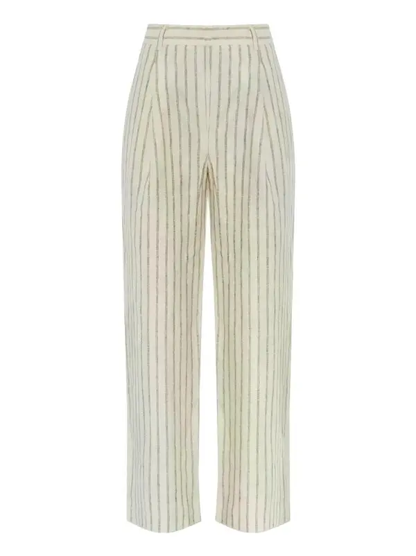 Posse Pinstripe Pleated Trousers - Neutrals