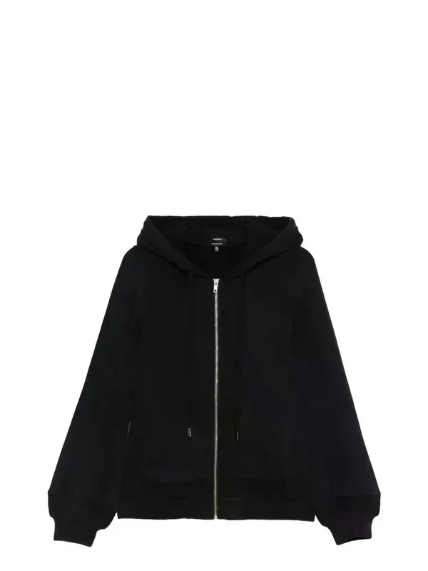 R13 Balloon-sleeve Zip-up Hoodie - Black
