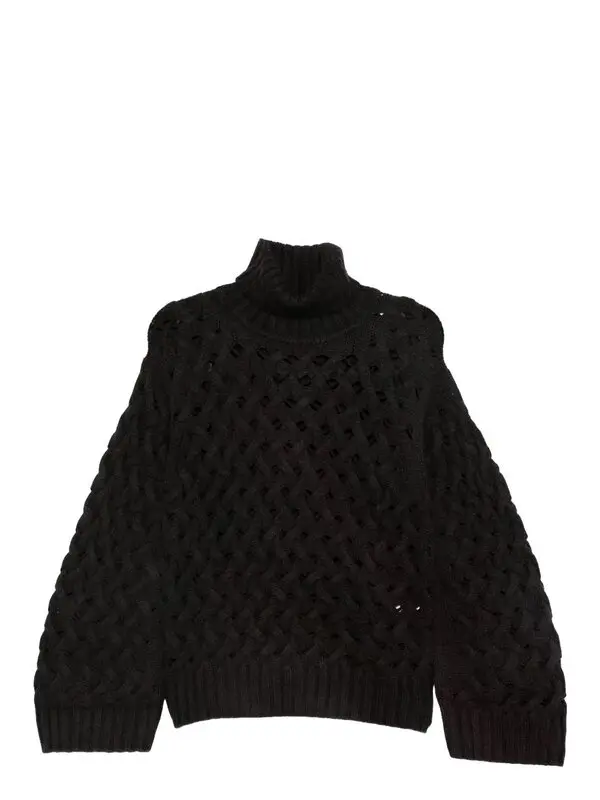 P.a.r.o.s.h Turtleneck Open-knit Sweater - Brown