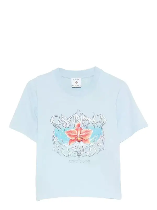 Casablanca Printed Cotton T-shirt - Blue