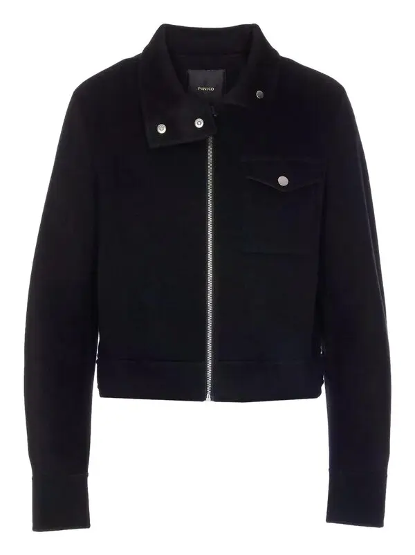 Pinko Zip-front Cropped Jacket - Black