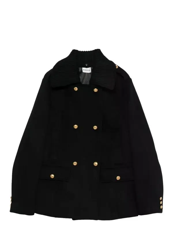 P.a.r.o.s.h Ribbed-collar Double-breasted Jacket - Black