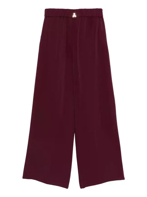 Patrizia Pepe Elastic-waist Wide Leg Trousers - Purple