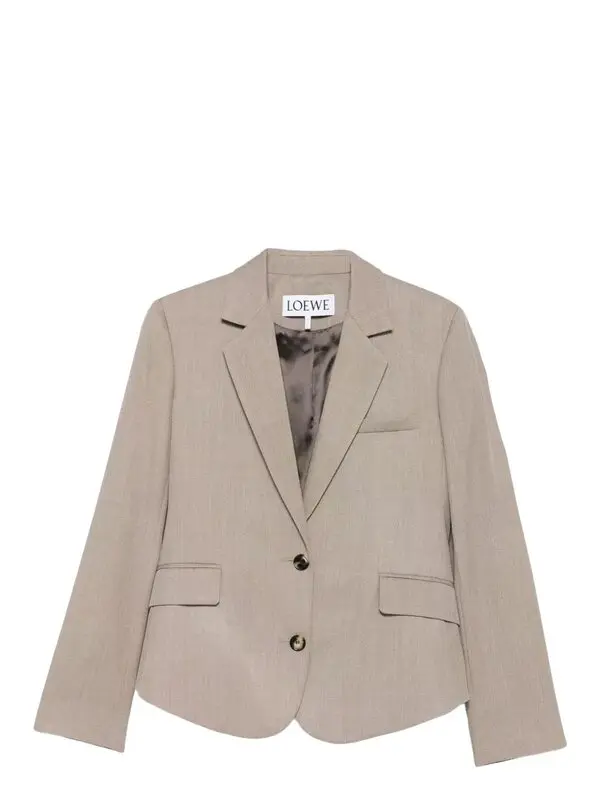 Loewe Single-breasted Wool Blazer - Grey