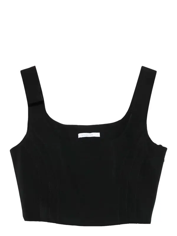 Patrizia Pepe Seam-detail Top - Black