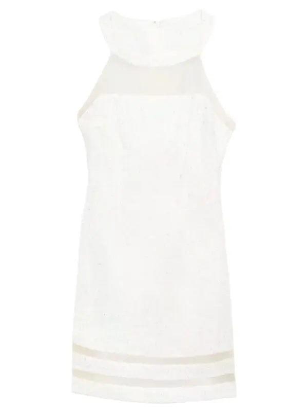 GEMY MAALOUF Panelled Scoop-neck Mini Dress - White