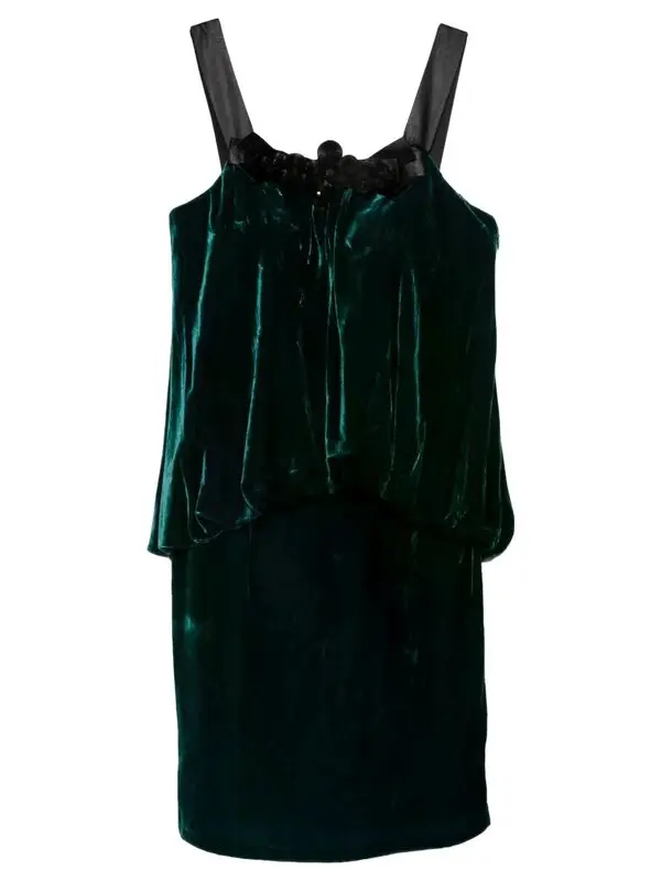GEMY MAALOUF Sleeveless Velvet Dress - Blue