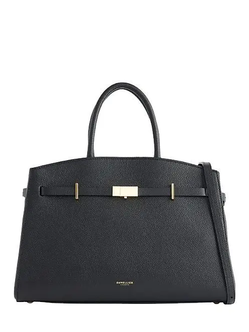 DEMELLIER The Midi Hudson Leather Top-handle Bag - Black