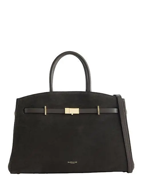 DEMELLIER The Midi Hudson Leather Top-handle Bag - Espresso Suede