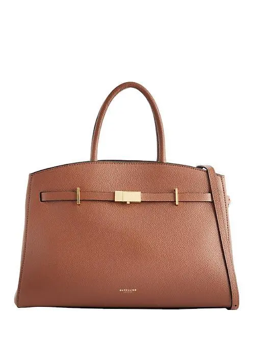 DEMELLIER The Midi Hudson Leather Top-handle Bag - Tan W/be