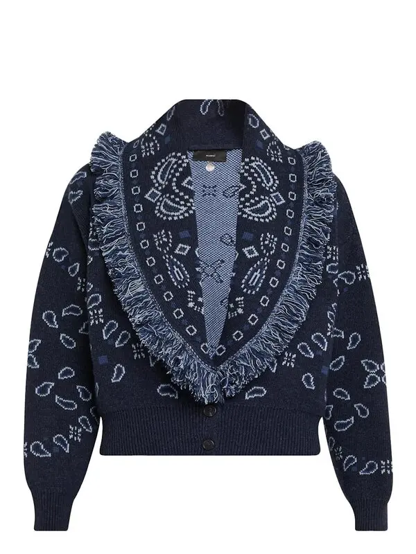 Alanui Bandana Jacquard Cardi-bomber - Dark Blue