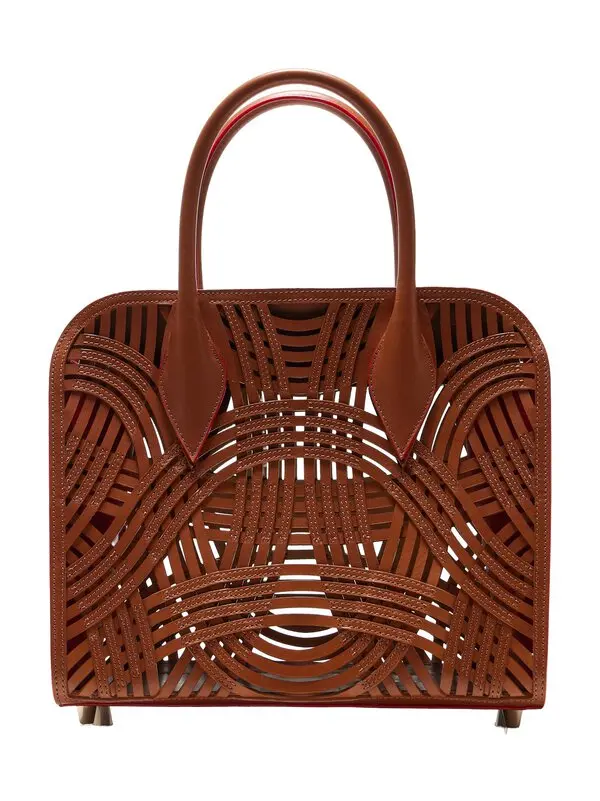 CHRISTIAN LOUBOUTIN Eloise Medium Leather Cutout Tote - Brown