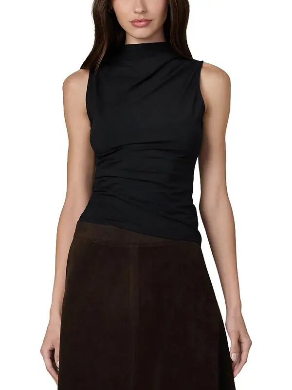Joe's Jeans The Dove Draped Sleeveless Top - Black