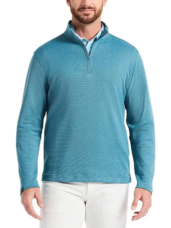 Robert Graham Troland Quarter Zip Sweater - Blue Coral
