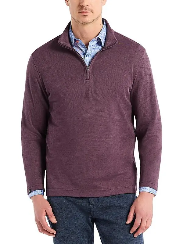 Robert Graham Troland Quarter Zip Sweater - Plum Perfect