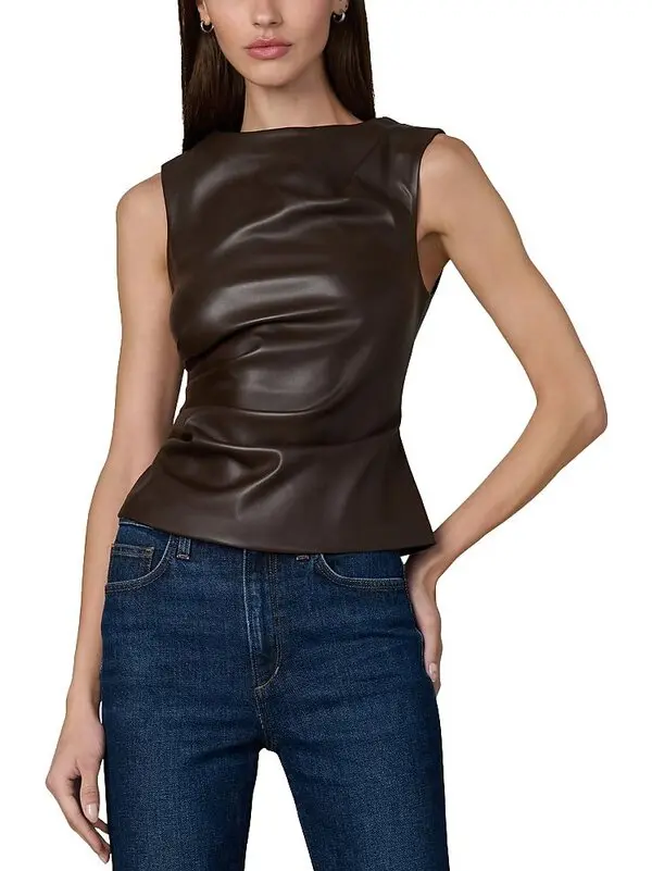Joe's Jeans Faux Leather Top - Dark Chocolate