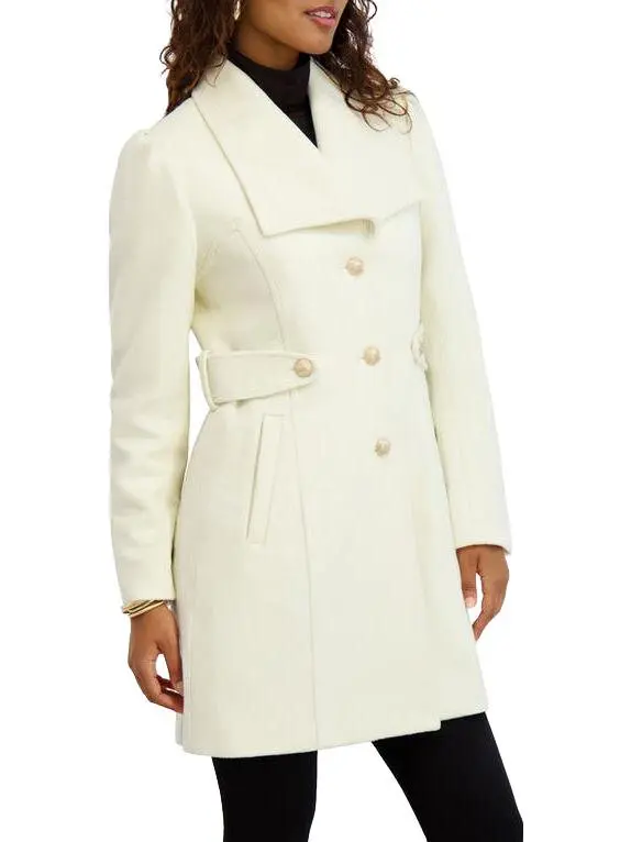 Kensie Wool-blend Long Coat - Ivory