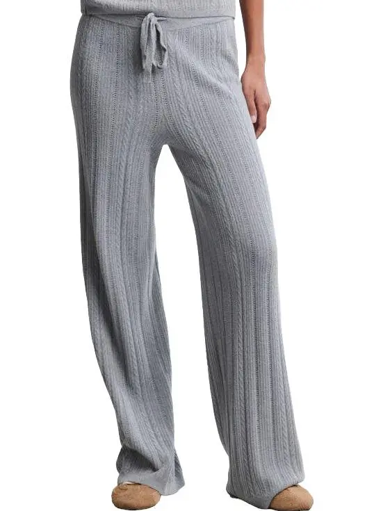 Barefoot Dreams Cozychic® Ultra Lite® Cable Knit Lounge Pants - Moonbeam