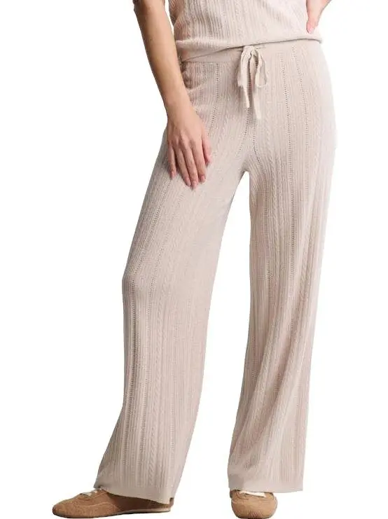 Barefoot Dreams Cozychic® Ultra Lite® Cable Knit Lounge Pants - Stone