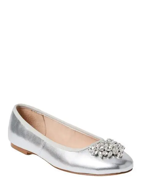 Jack Rogers Ellina Embellished Ballet Flat - Silver