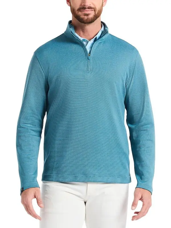 Robert Graham Troland Quarter Zip Top - Blue Coral