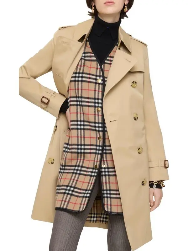 Burberry Check Wool Cashmere Warmer - Archive Beige