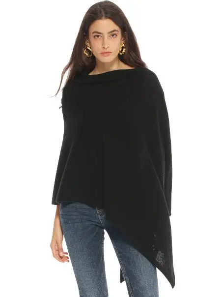 MONTICELLI CASHMERE Pure Cashmere Poncho - Black