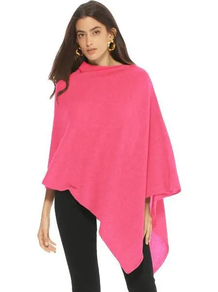 MONTICELLI CASHMERE Pure Cashmere Poncho - Fuchsia
