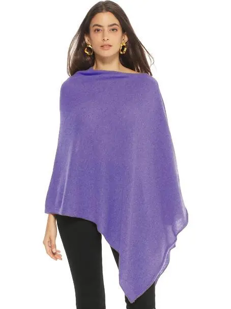 MONTICELLI CASHMERE Pure Cashmere Poncho - Iris Purple