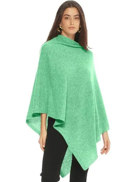 MONTICELLI CASHMERE Pure Cashmere Poncho - Kiwi