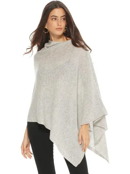 MONTICELLI CASHMERE Pure Cashmere Poncho - Light Grey