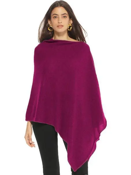 MONTICELLI CASHMERE Pure Cashmere Poncho - Magenta