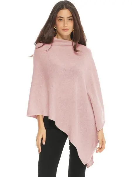MONTICELLI CASHMERE Pure Cashmere Poncho - Old Rose