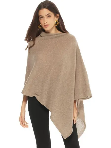 MONTICELLI CASHMERE Pure Cashmere Poncho - Taupe