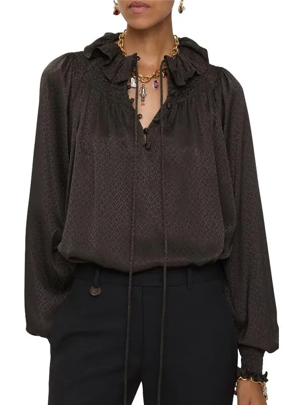 Burberry Geometric Silk Blouse - Hawk Brown