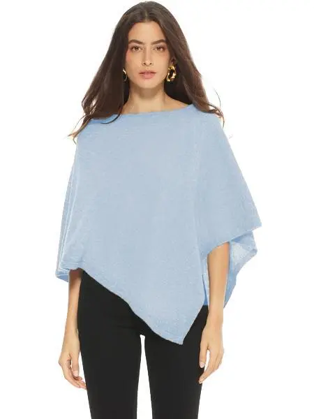MONTICELLI CASHMERE Capelet Poncho - Baby Blue