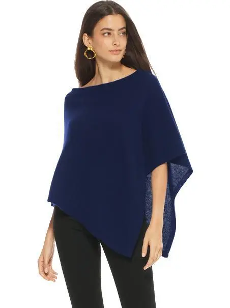 MONTICELLI CASHMERE Capelet Poncho - Blue