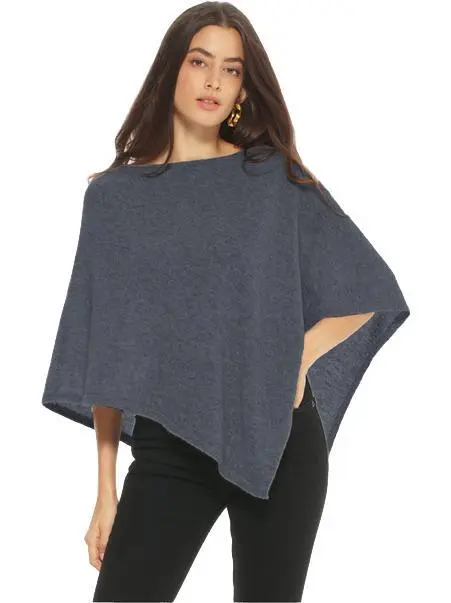 MONTICELLI CASHMERE Capelet Poncho - Charcoal