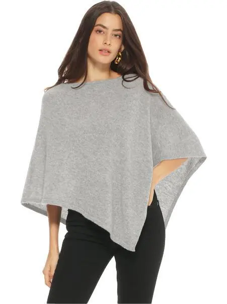 MONTICELLI CASHMERE Capelet Poncho - Light Gray