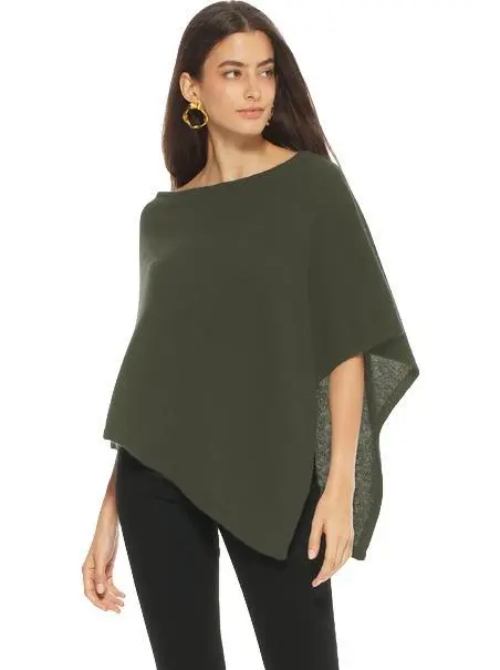 MONTICELLI CASHMERE Capelet Poncho - Olive Green